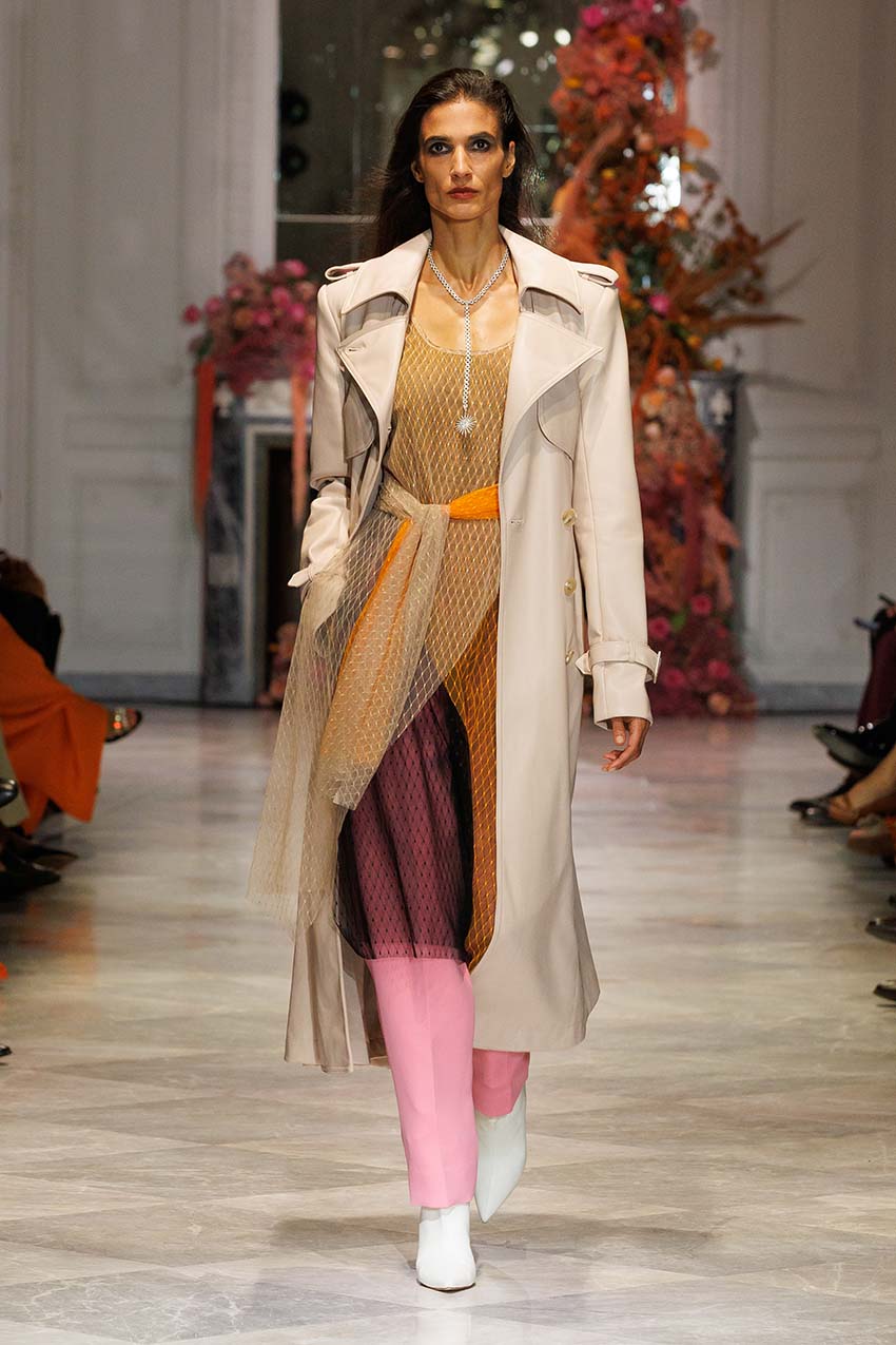 Buff Vegan Leather Trench Coat