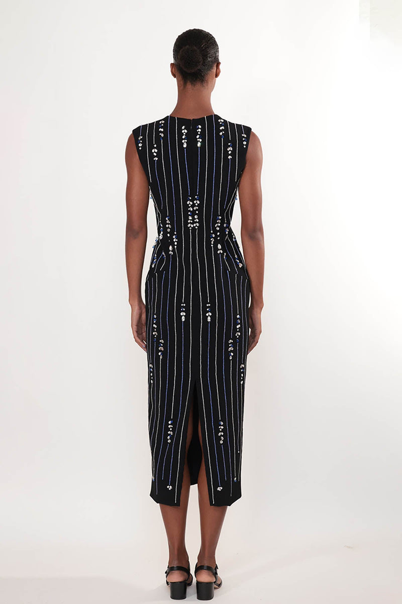 Ponte Crystal Embroidered Dress