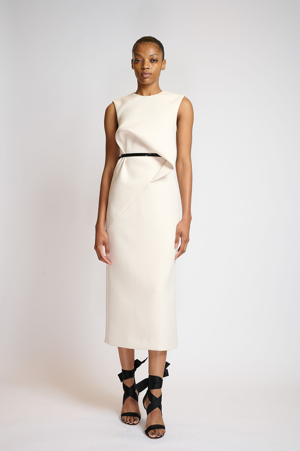 Porcelain Cady Molded Sheath Dress